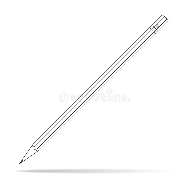 Outline Drawing Vector Classic Pencils Design Stock Vector ...
