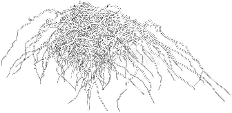 Outline a Dried Shrub without Leaves Stock Illustration - Illustration ...