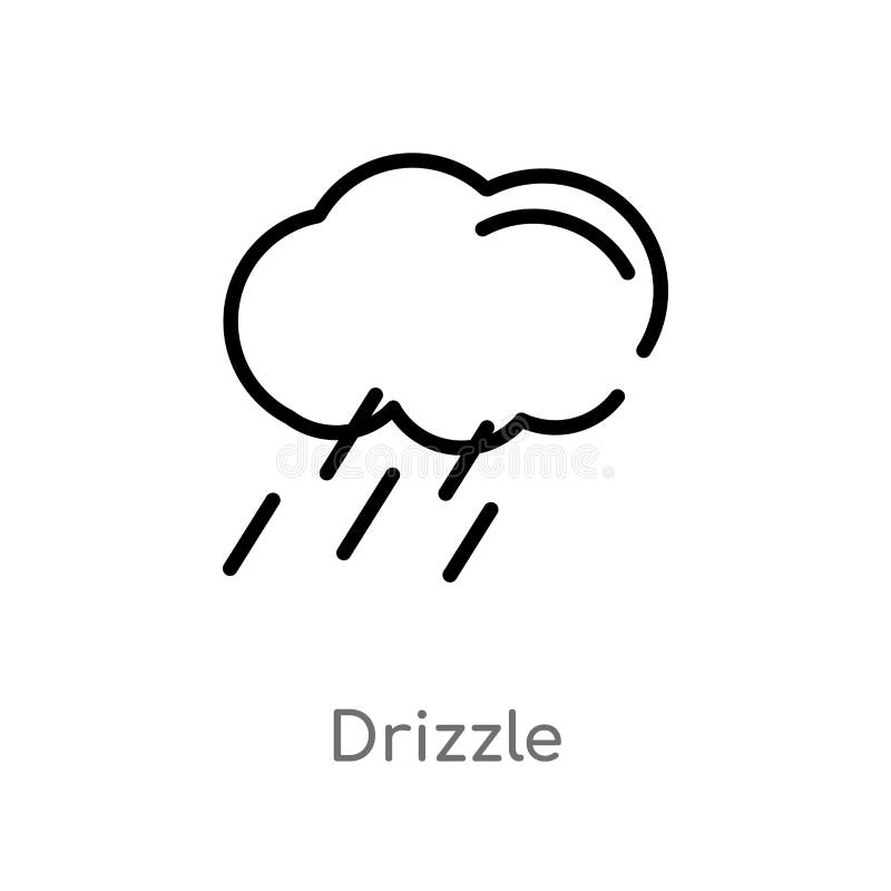 Outline Drizzle Vector Icon. Isolated Black Simple Line Element ...