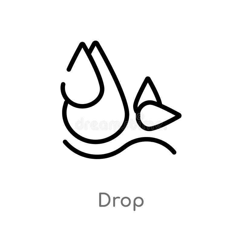 Outline Drop Vector Icon. Isolated Black Simple Line Element ...
