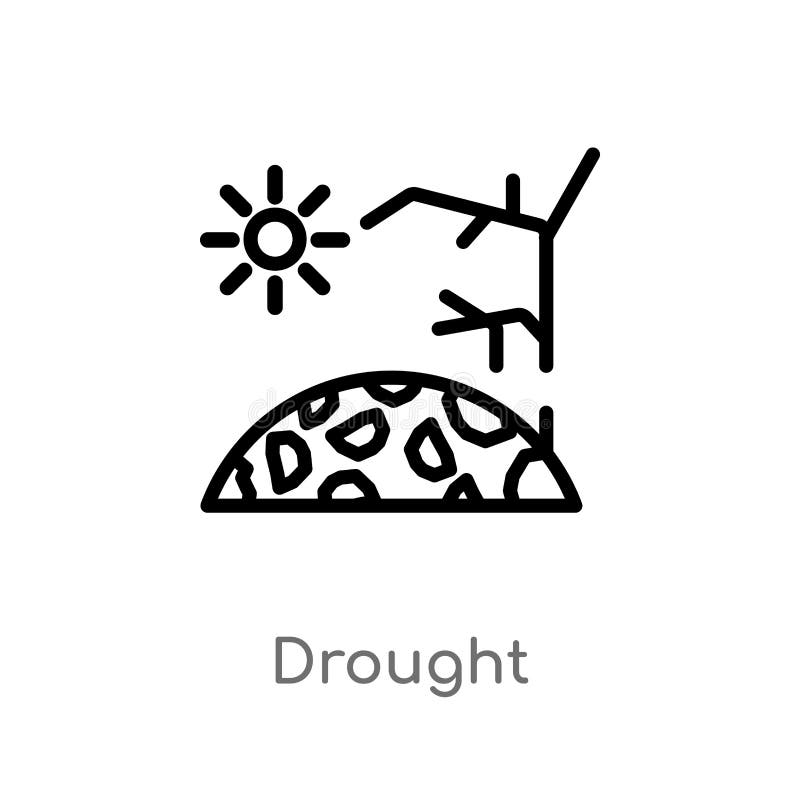 Outline Drought Vector Icon. Isolated Black Simple Line Element ...