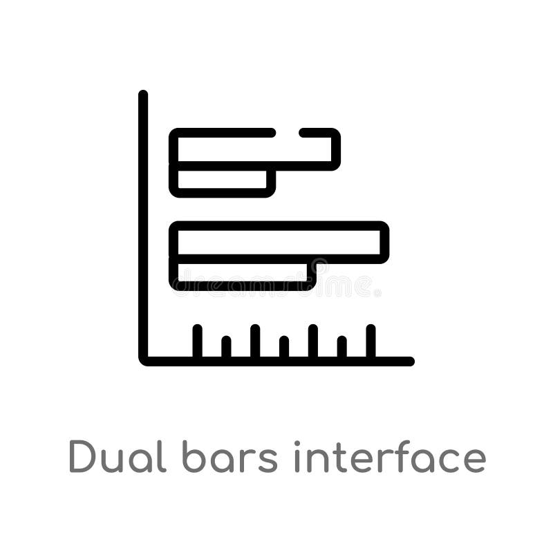 Outline Dual Chart Vector Icon. Isolated Black Simple Line Element ...