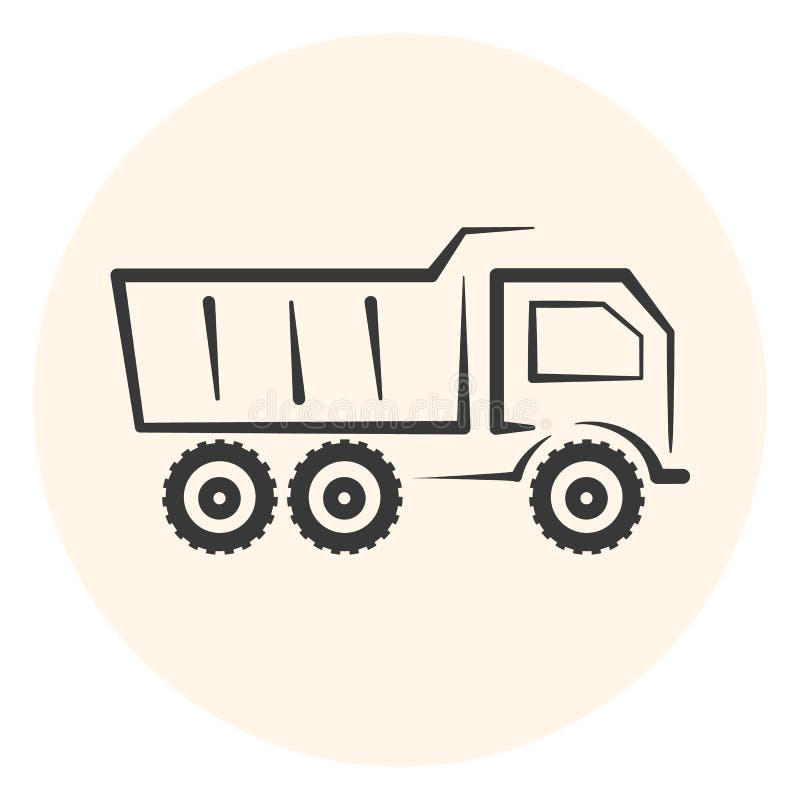 Outline Dumper Icon, Dump Track Stock Illustration - Illustration of ...