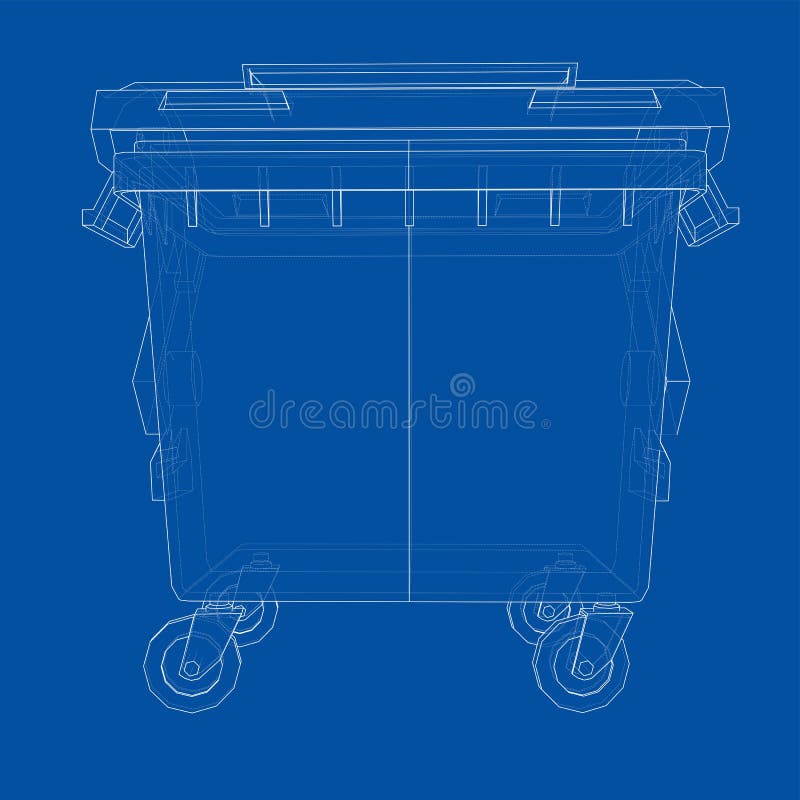 Outline Dumpster or Dustbin Vector Stock Vector - Illustration of ...