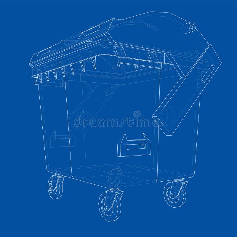 Outline Dumpster or Dustbin Vector Stock Vector - Illustration of large ...