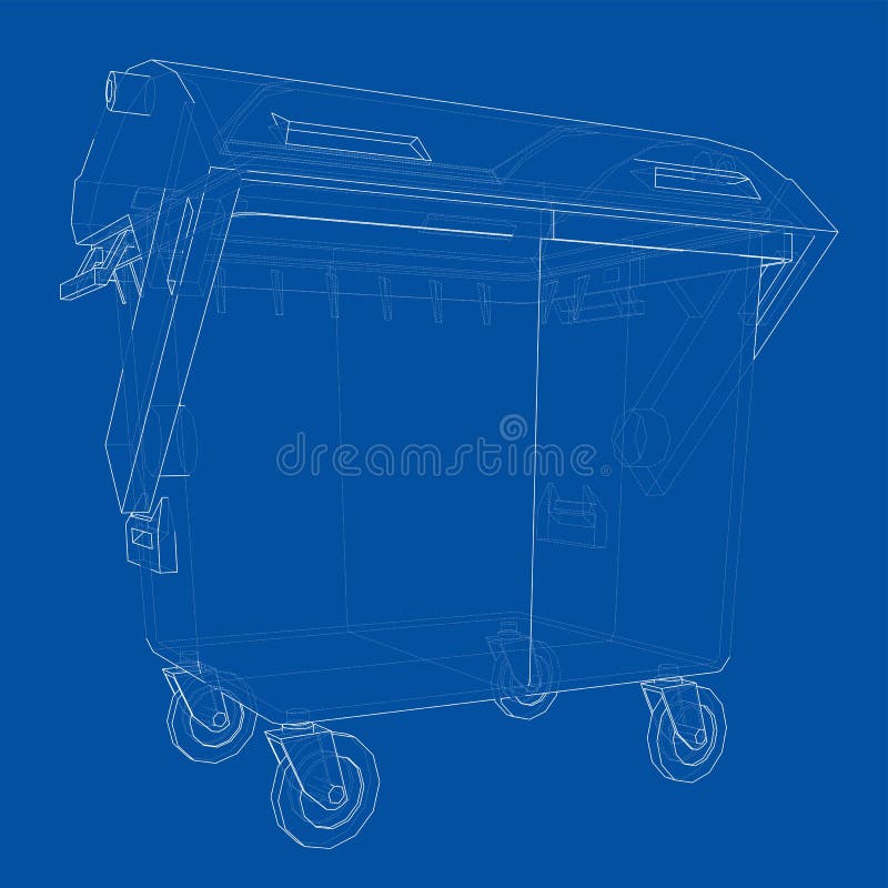 Outline Dumpster or Dustbin Vector Stock Vector - Illustration of ...