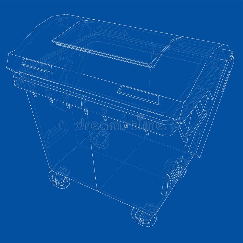 Outline Dumpster or Dustbin Vector Stock Vector - Illustration of dump ...