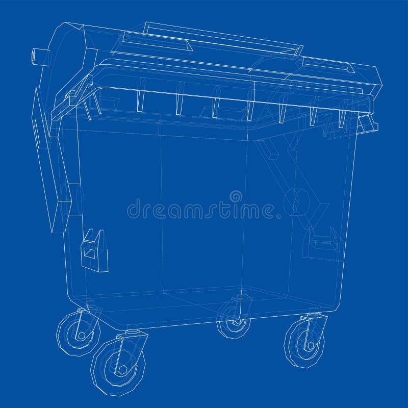 Outline Dumpster or Dustbin Stock Illustration - Illustration of clean ...