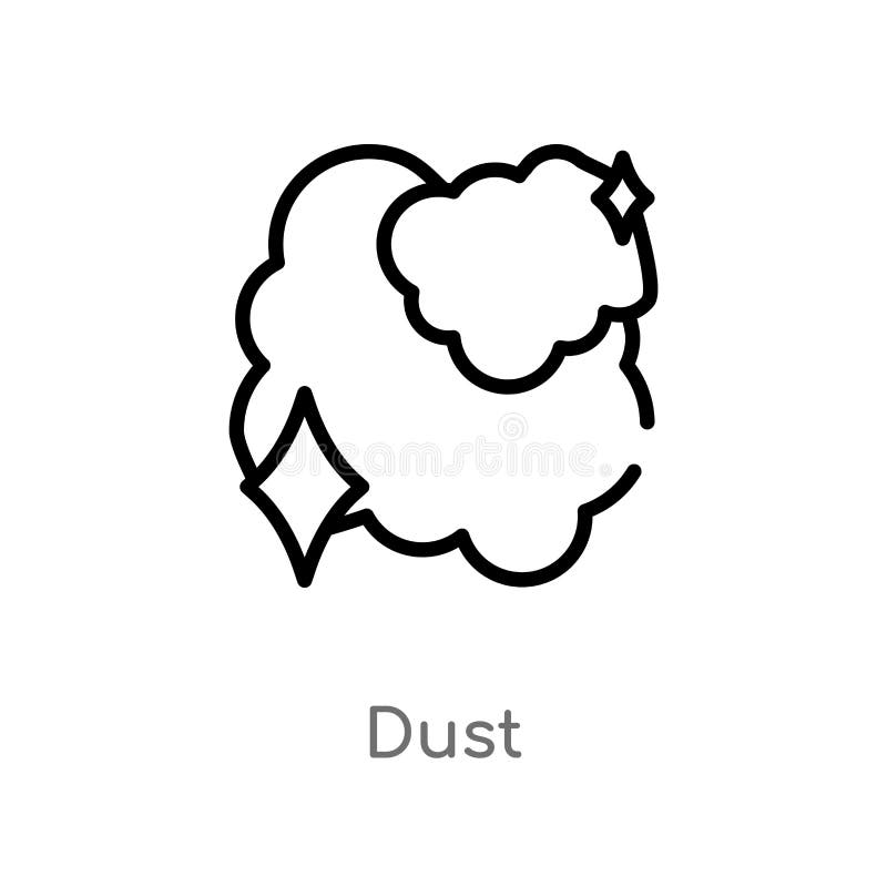 Outline Dust Vector Icon. Isolated Black Simple Line Element ...