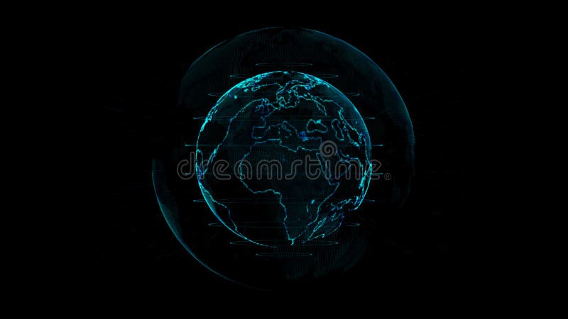 Outline Earth with Grid Line on Space Illustration Stock Illustration ...
