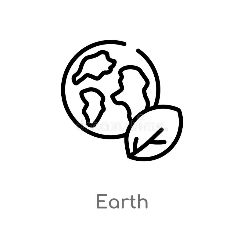 Outline Earth Vector Icon. Isolated Black Simple Line Element ...
