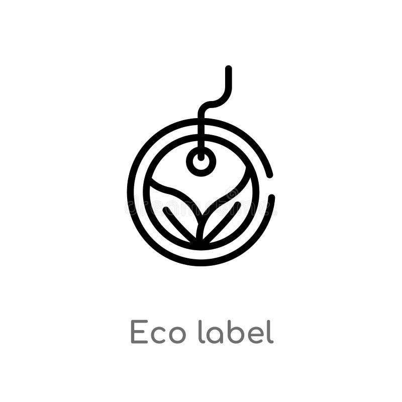 Outline Eco Label Vector Icon. Isolated Black Simple Line Element ...