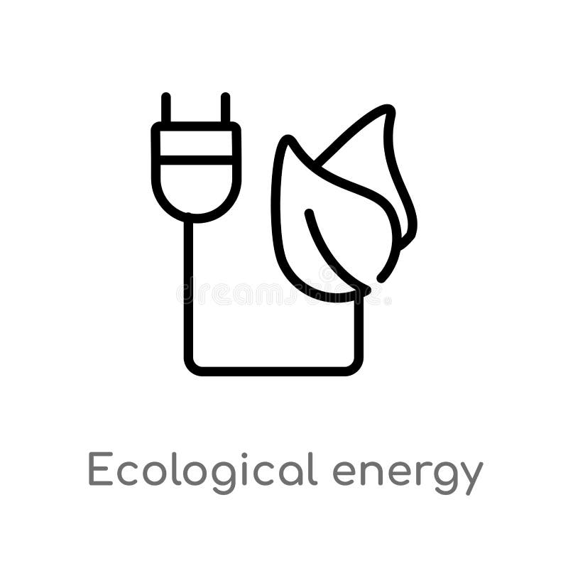 Outline Ecological Energy Source Vector Icon. Isolated Black Simple ...