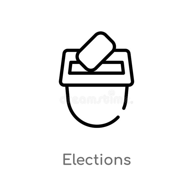 Outline Elections Vector Icon. Isolated Black Simple Line Element ...