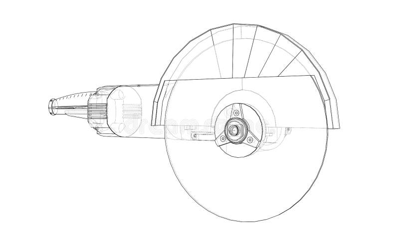 Outline Electric Angle Grinder Stock Illustration - Illustration of ...