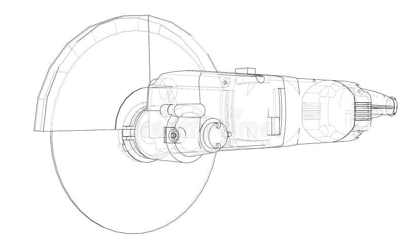 Outline Electric Angle Grinder Stock Illustration - Illustration of ...