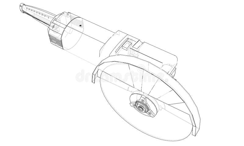 Outline Electric Angle Grinder Stock Illustration - Illustration of ...