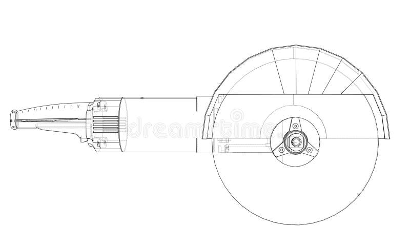 Outline Electric Angle Grinder. Vector Stock Vector - Illustration of ...