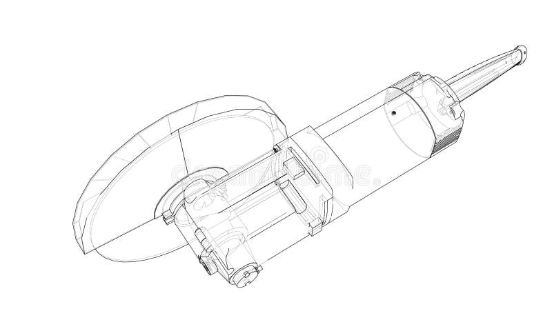 Outline Electric Angle Grinder. Vector Stock Vector - Illustration of ...