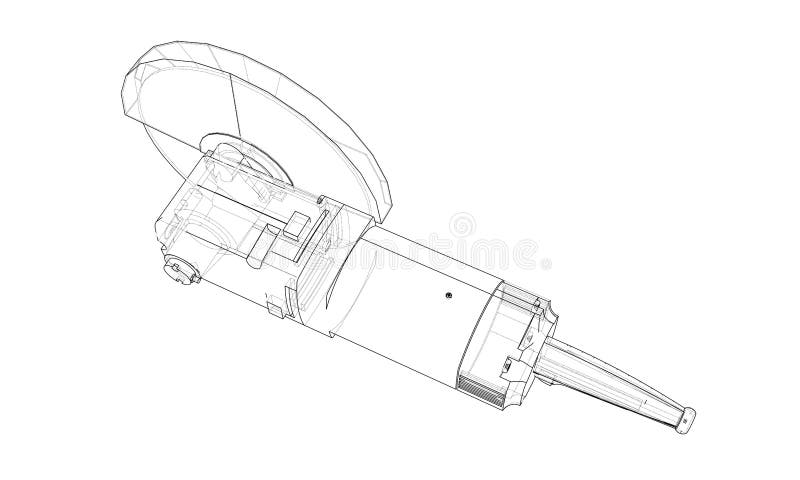 Outline Electric Angle Grinder. Vector Stock Vector - Illustration of ...