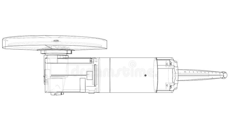 Outline Electric Angle Grinder. Vector Stock Vector - Illustration of ...