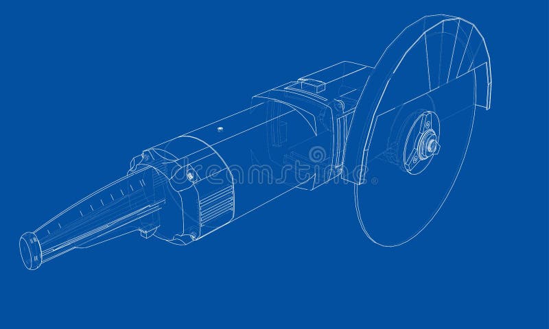Outline Electric Angle Grinder. Vector Stock Vector - Illustration of ...