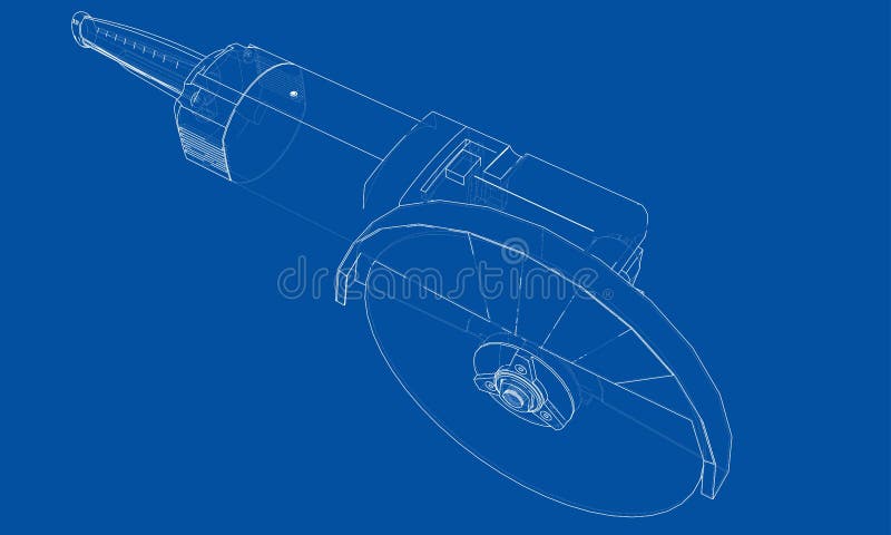 Outline Electric Angle Grinder. Vector Stock Vector - Illustration of ...
