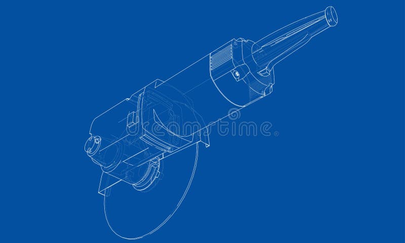 Outline Electric Angle Grinder. Vector Stock Vector - Illustration of ...