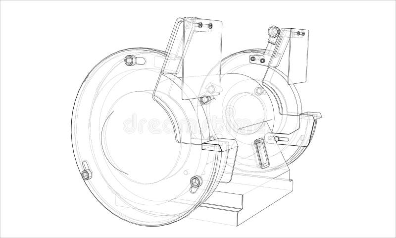 Outline Electric Grindstone Vector Stock Vector - Illustration of ...