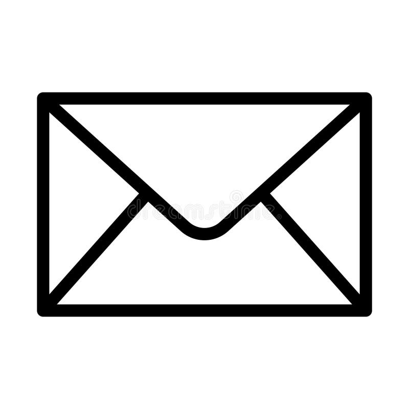 Outline Email Icon. Symbol of Envelope Stock Vector - Illustration of ...