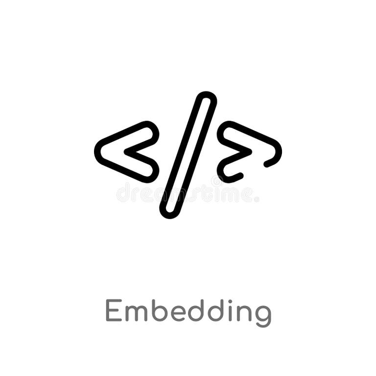 Outline Embedding Vector Icon. Isolated Black Simple Line Element ...