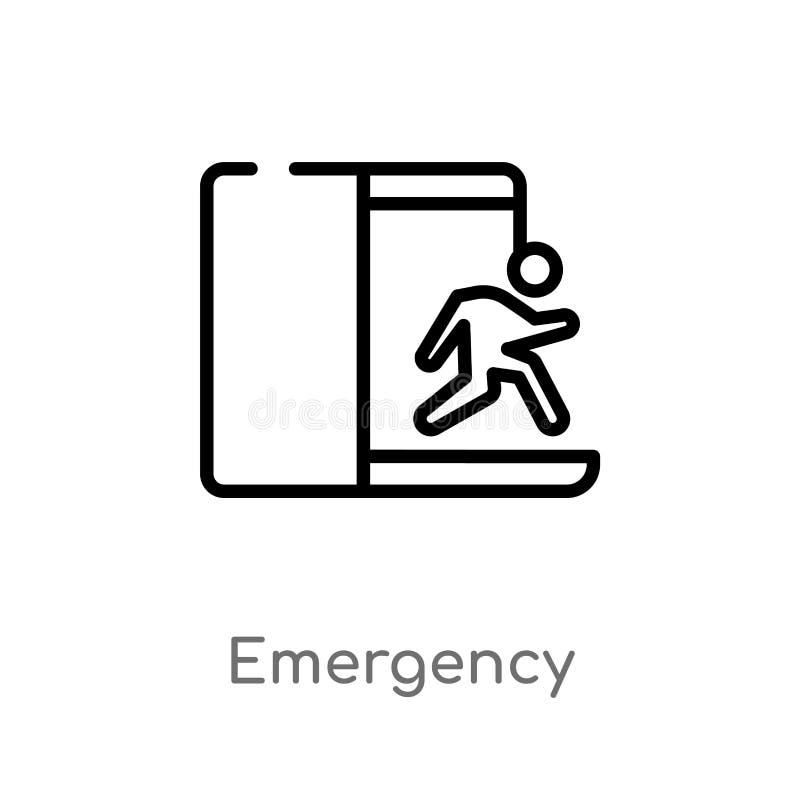 Outline Emergency Vector Icon. Isolated Black Simple Line Element ...
