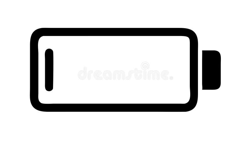 Outline Empty Battery Icon, Low Power Indicator Graphic , Vector Design ...