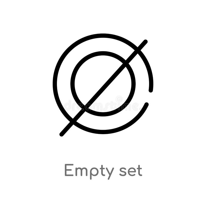 Outline Empty Set Vector Icon. Isolated Black Simple Line Element ...