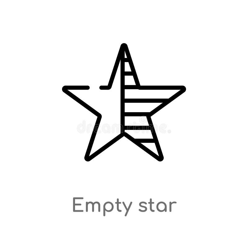 Outline Empty Star Vector Icon. Isolated Black Simple Line Element ...