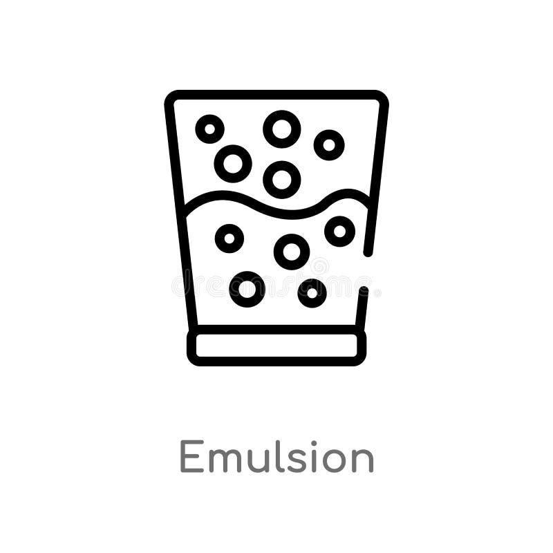 Outline Emulsion Vector Icon. Isolated Black Simple Line Element ...