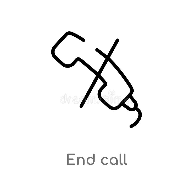 Outline End Call Vector Icon. Isolated Black Simple Line Element ...