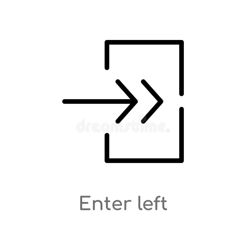 Enter Left Icon in Filled, Thin Line, Outline and Stroke Style. Vector ...