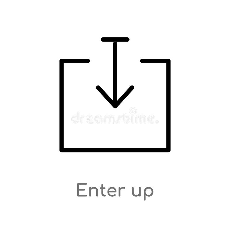 Outline Enter Left Vector Icon. Isolated Black Simple Line Element ...