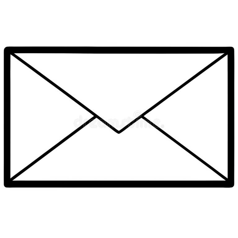Outline of an Envelope Representing Traditional Mail and Communication ...