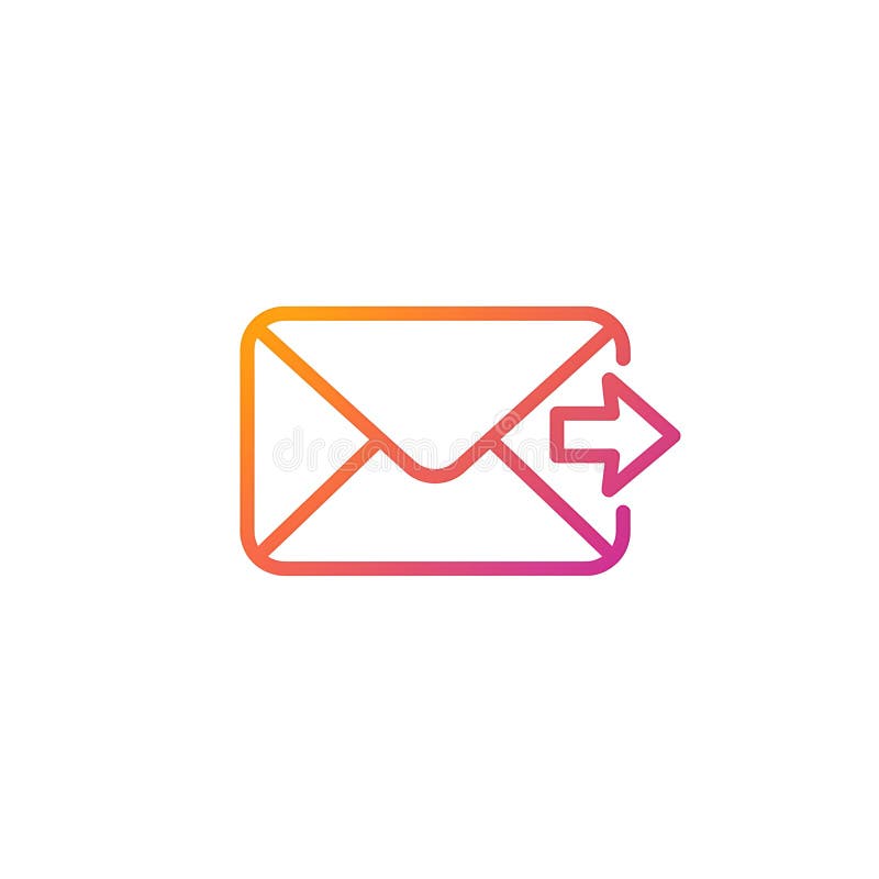 Outline of an Envelope Symbol with an Arrow Pointing To the Right ...