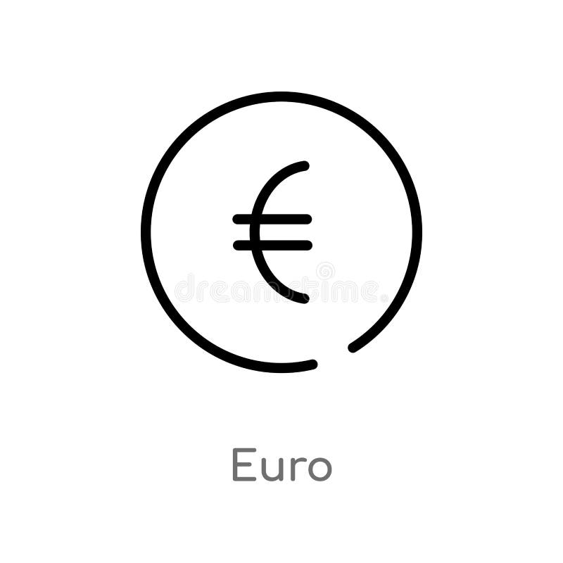 Outline Euro Vector Icon. Isolated Black Simple Line Element Illustration From E-commerce And ...