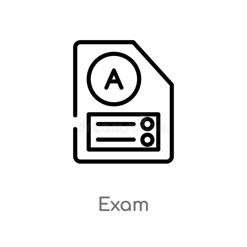 Outline Exam Vector Icon. Isolated Black Simple Line Element ...