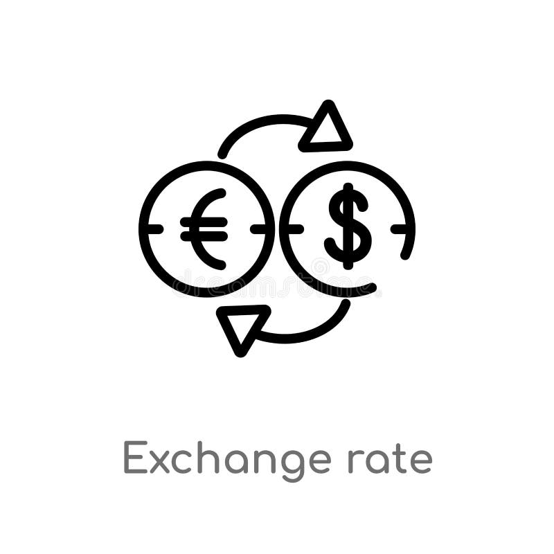 Outline Exchange Rate Vector Icon. Isolated Black Simple Line Element ...