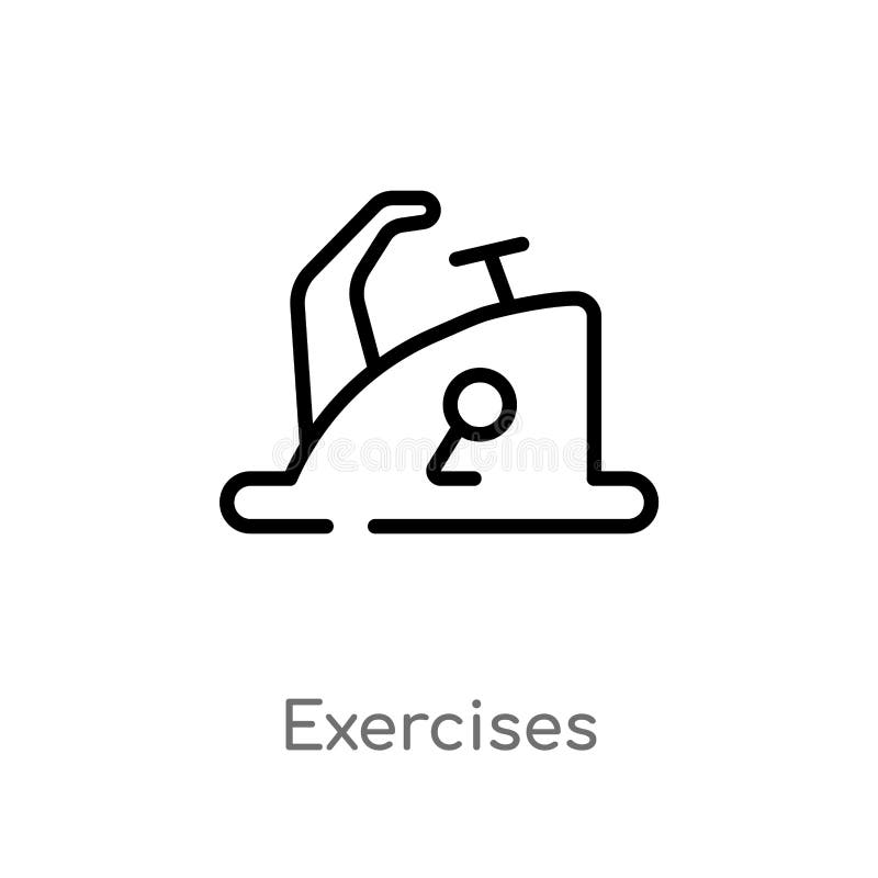 Outline Exercises Vector Icon. Isolated Black Simple Line Element ...