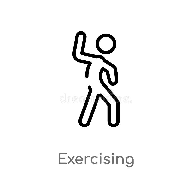 Outline Exercising Vector Icon. Isolated Black Simple Line Element ...