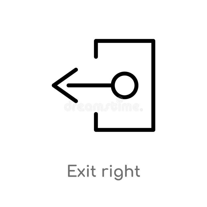 Outline Exit Right Vector Icon. Isolated Black Simple Line Element ...