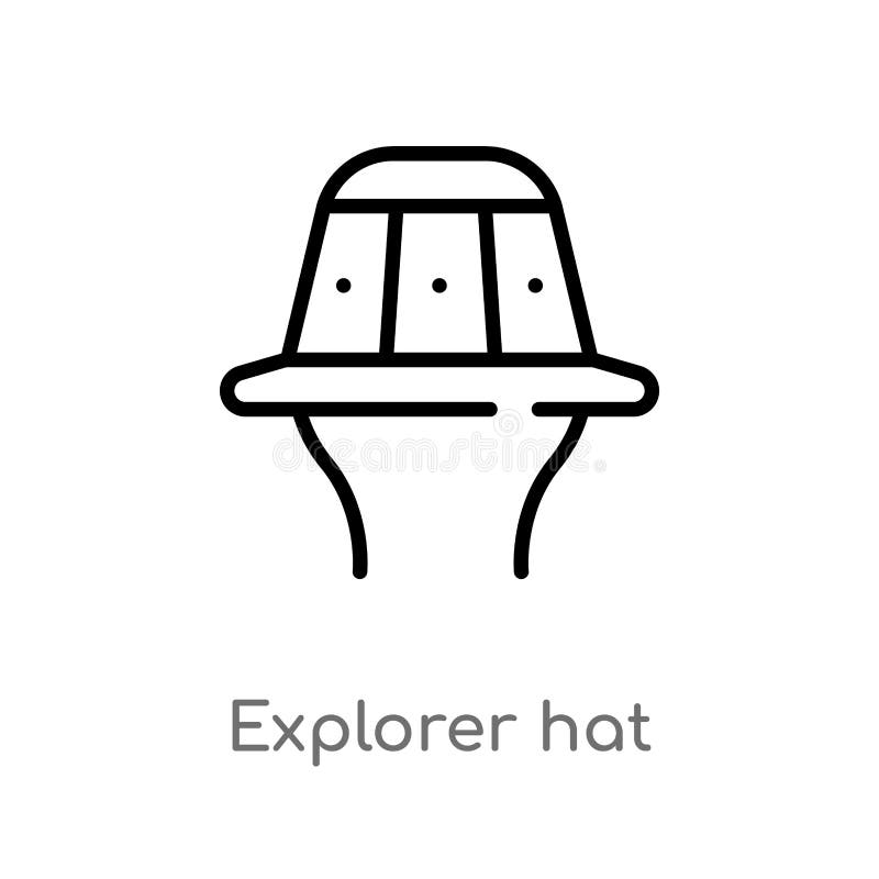 Outline Explorer Hat Vector Icon. Isolated Black Simple Line Element ...