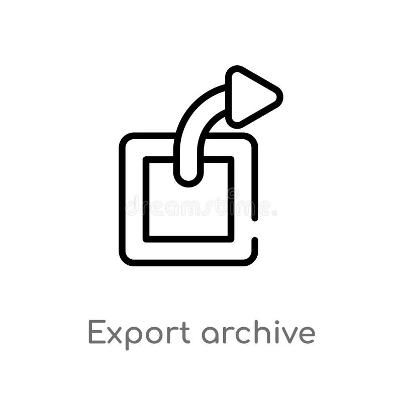 Outline Export Archive Vector Icon. Isolated Black Simple Line Element ...