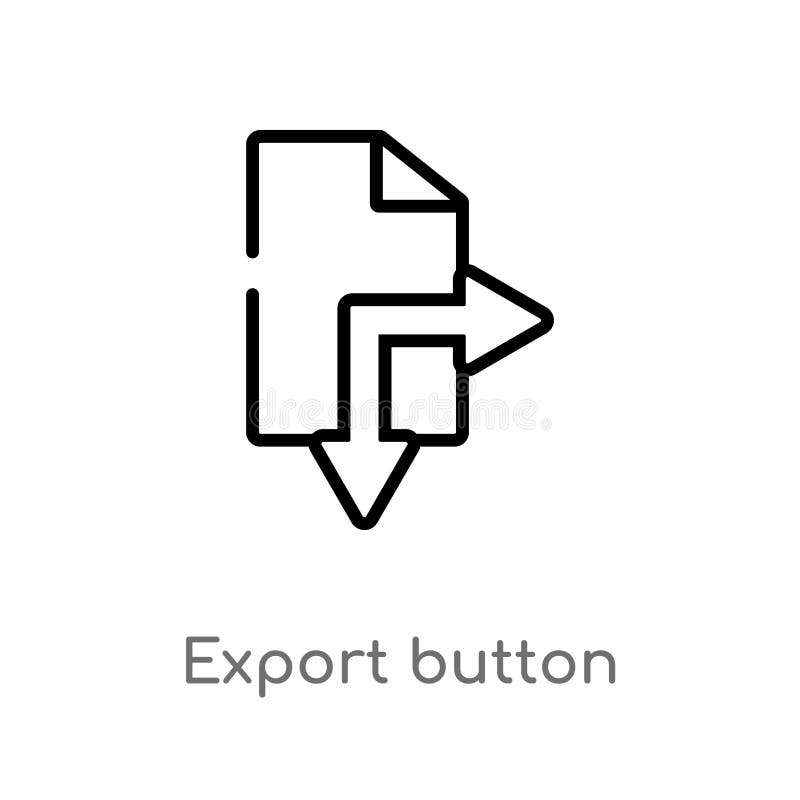 Outline Export Button Vector Icon. Isolated Black Simple Line Element ...